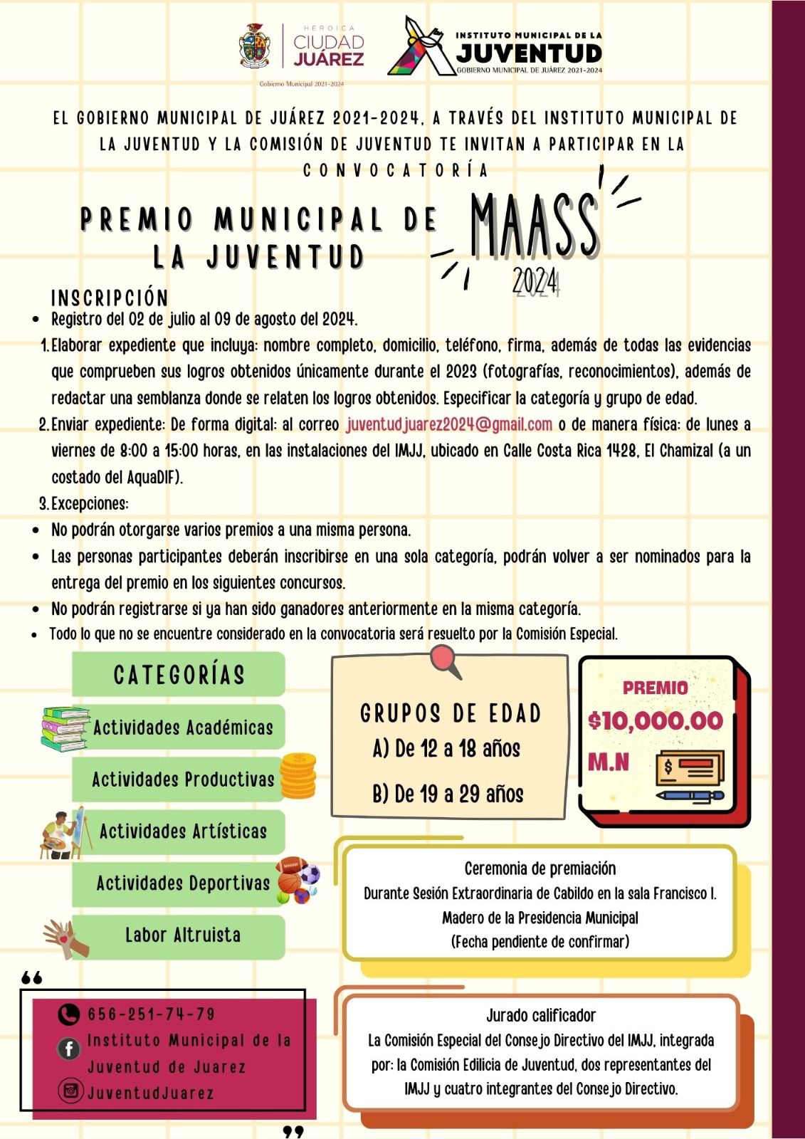 Exhortan a inscribir en el Premio de la Juventud Maass 2024 - Zona EAC
